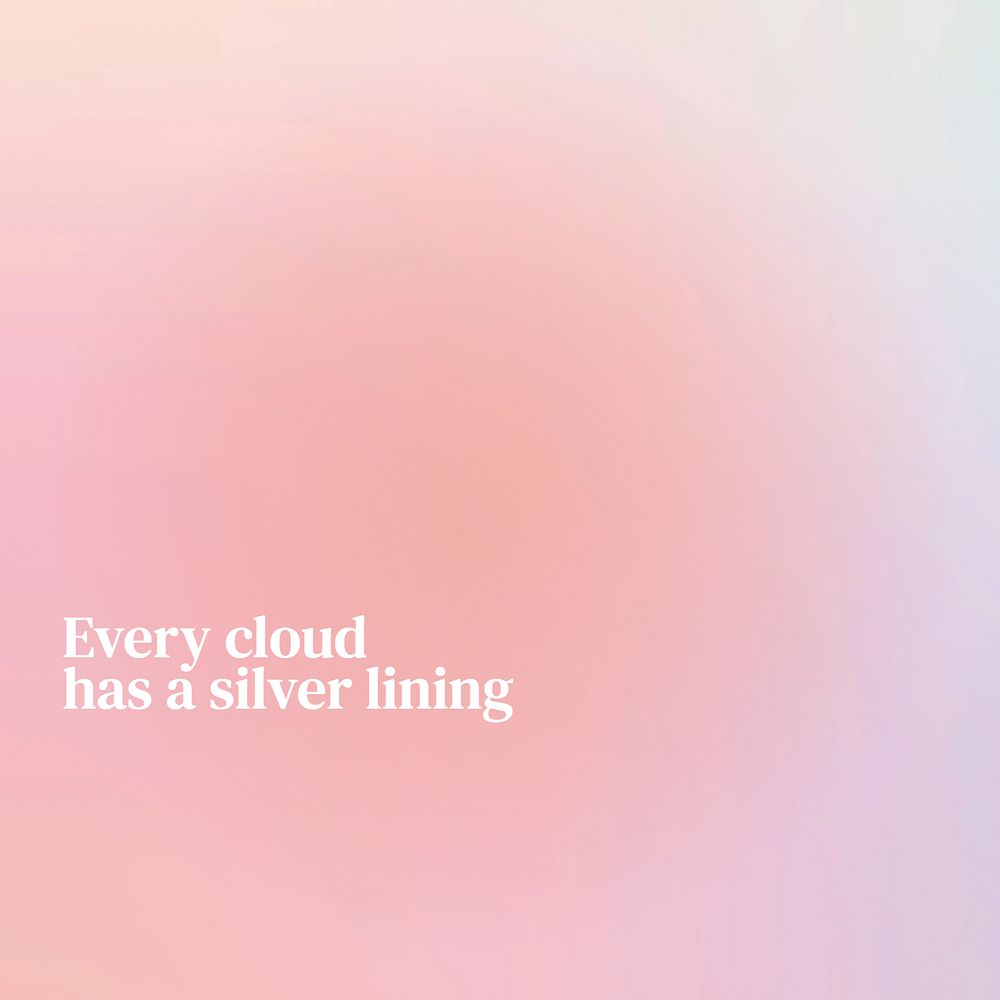 Silver lining quote Instagram post | Premium Editable Template - rawpixel