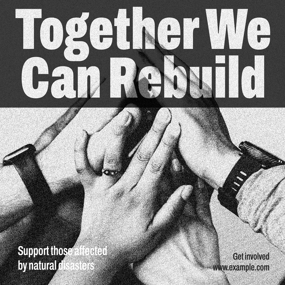 Disaster relief Instagram post template | Free Editable Template - rawpixel