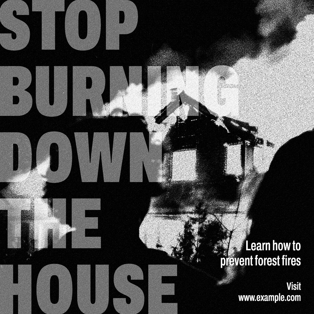 Forest fire Instagram post template, | Free Editable Template - rawpixel