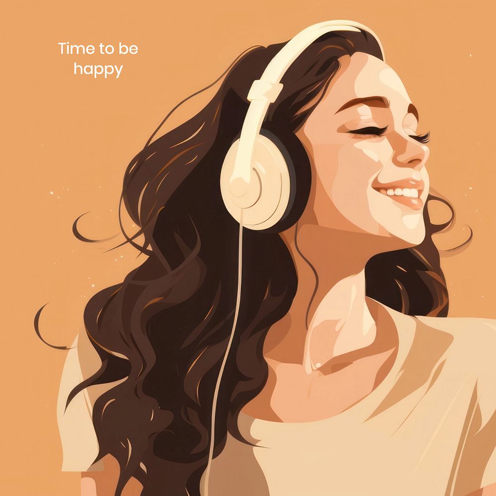 Time be happy Instagram post | Premium Editable Template - rawpixel