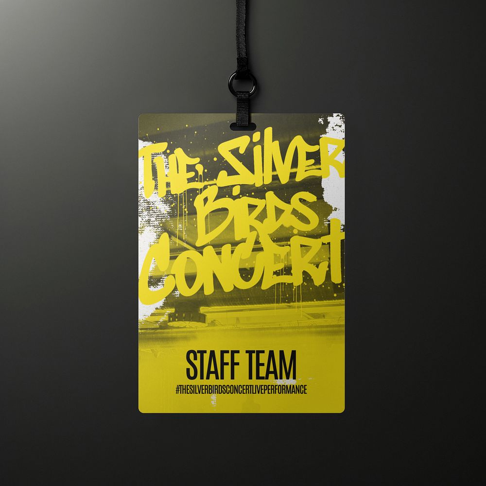 Yellow event staff id card | Premium Mockup Generator - rawpixel