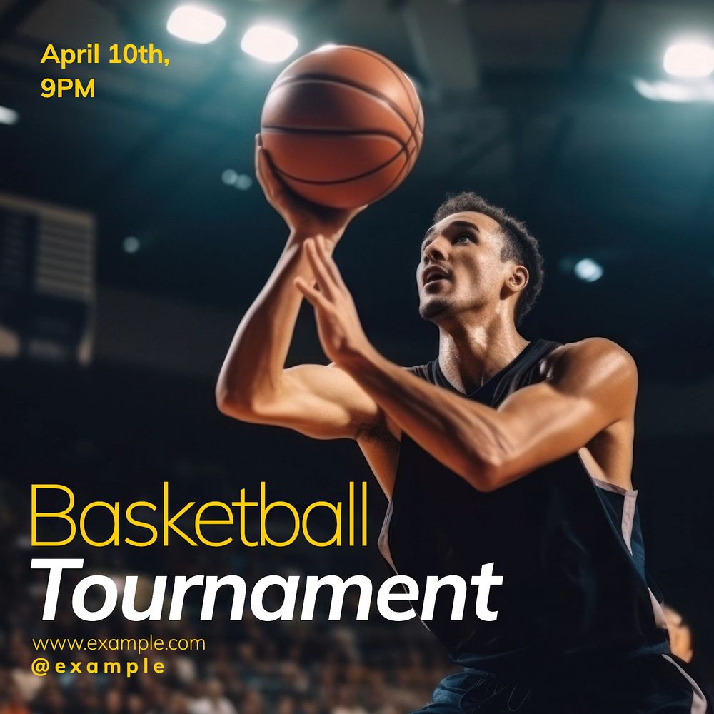 Basketball tournament Instagram post template | Premium Editable ...