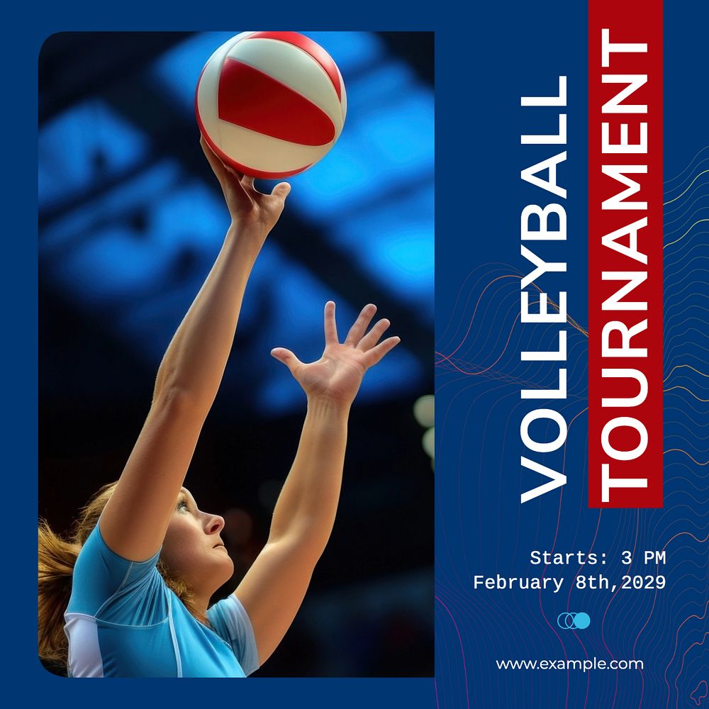 Volleyball tournament Instagram post template | Premium Editable ...