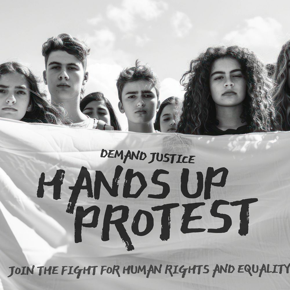 Hands protest Instagram post template | Premium Editable Template ...