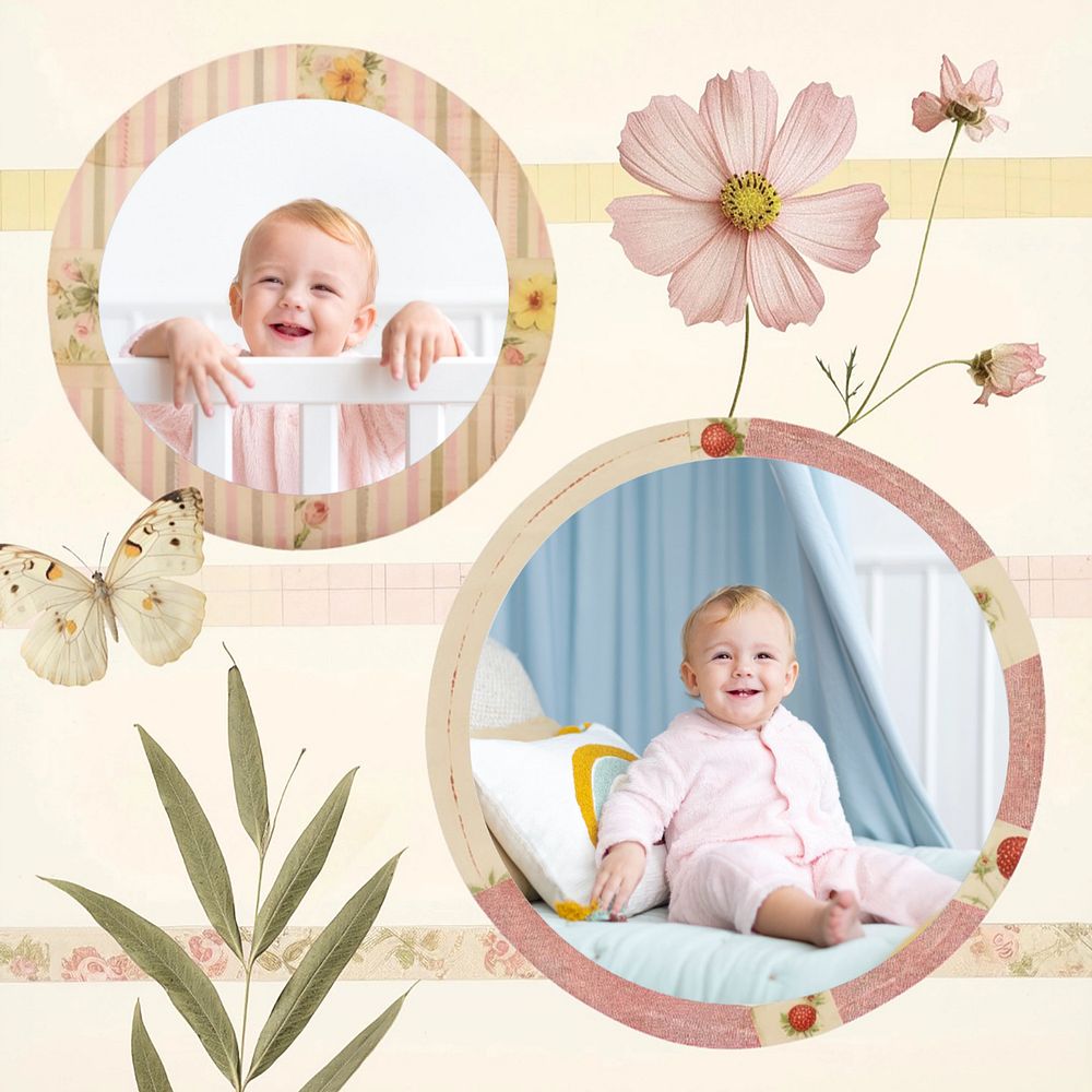 Vintage floral photo collage, editable | Premium Photo Collage Maker ...