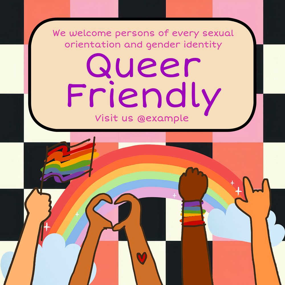 Queer-friendly business Instagram post template | Free Editable ...