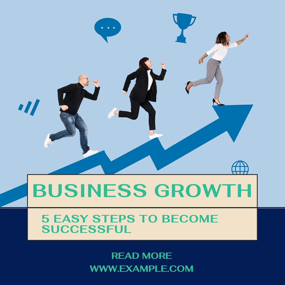 Business growth Instagram post template | Premium Editable Template ...