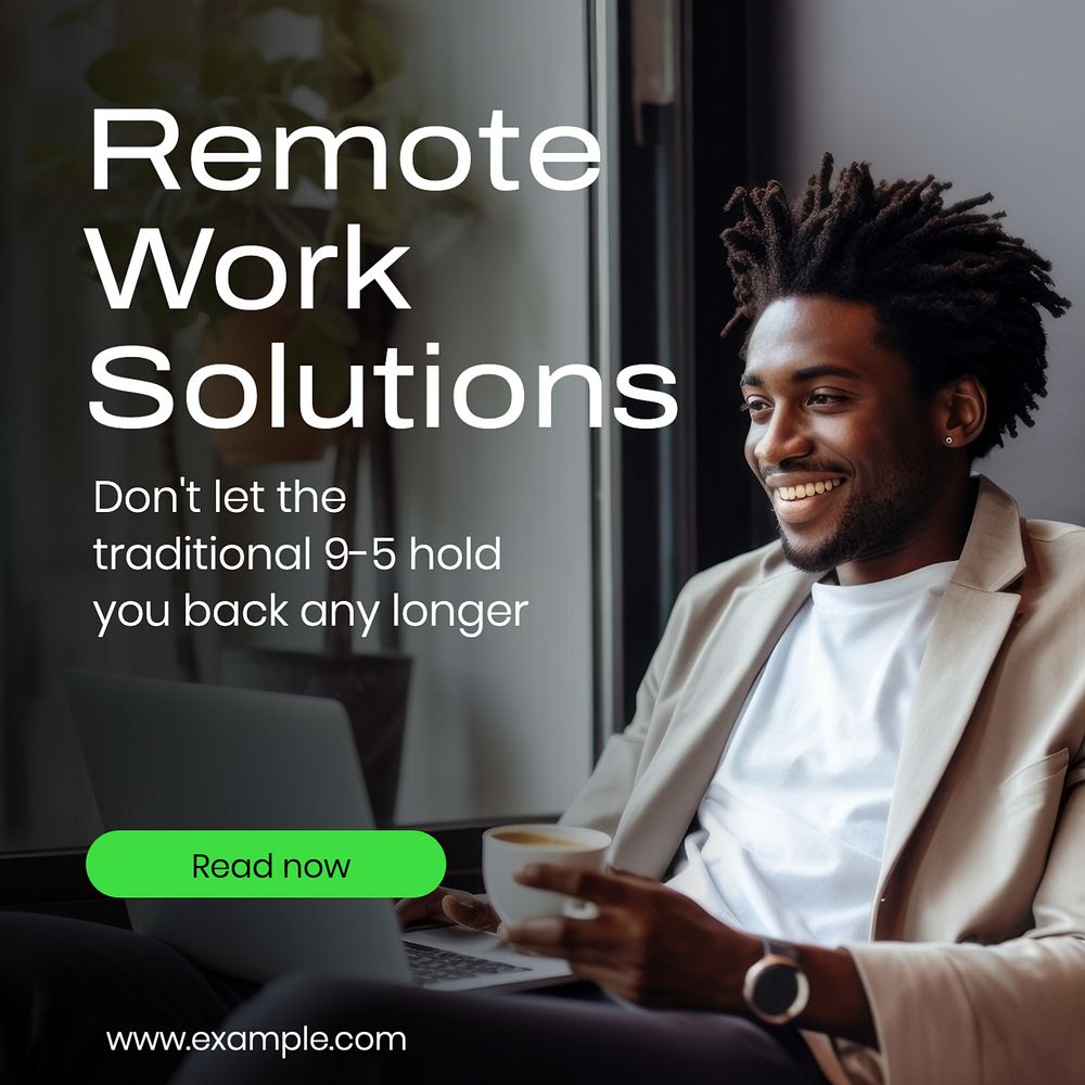 Home remote work Instagram post | Premium Editable Template - rawpixel