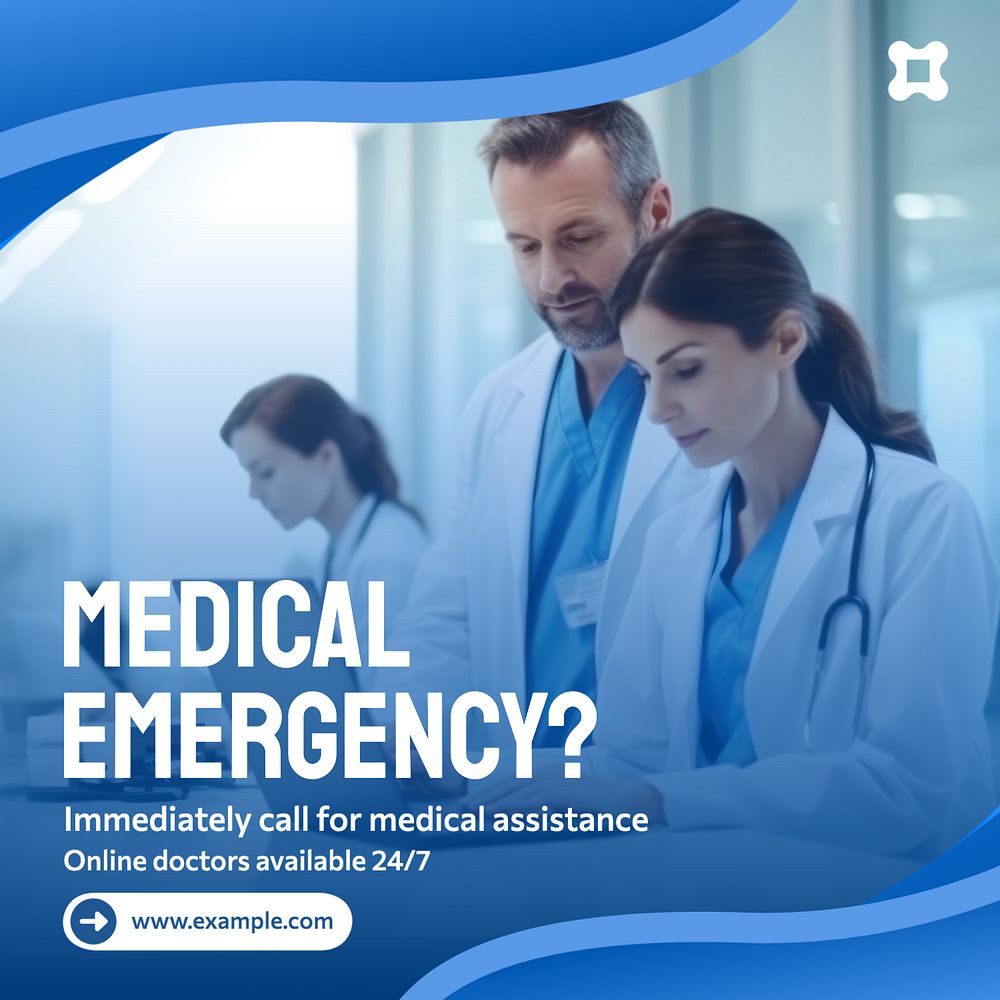 Medical emergency Instagram post template | Premium Editable Template ...