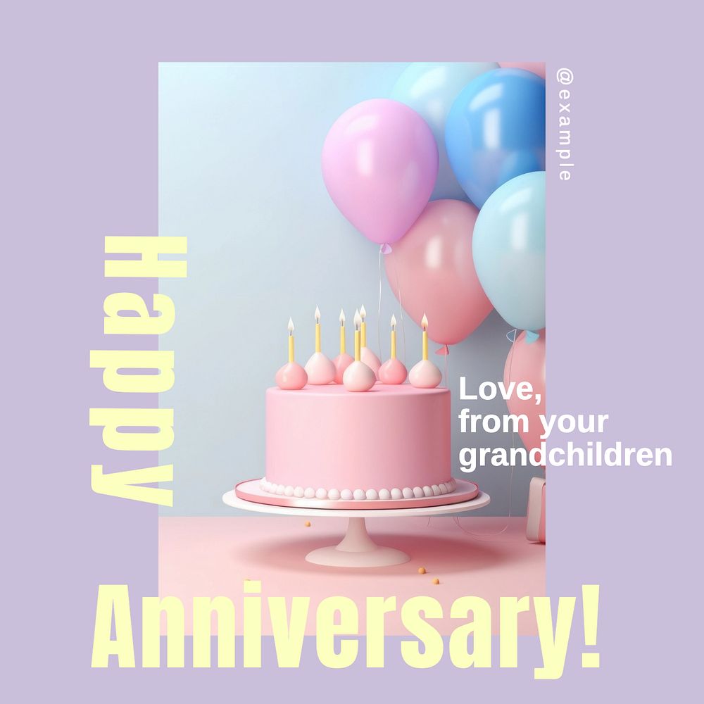 Happy anniversary Instagram post template | Premium Editable Template ...