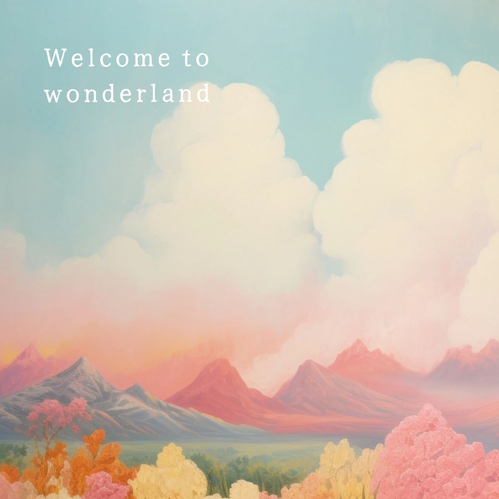 Welcome wonderland Instagram post template | Free Editable Template ...