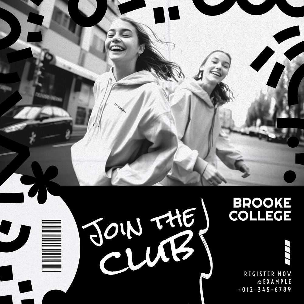 School club Instagram post template | Premium Editable Template - rawpixel