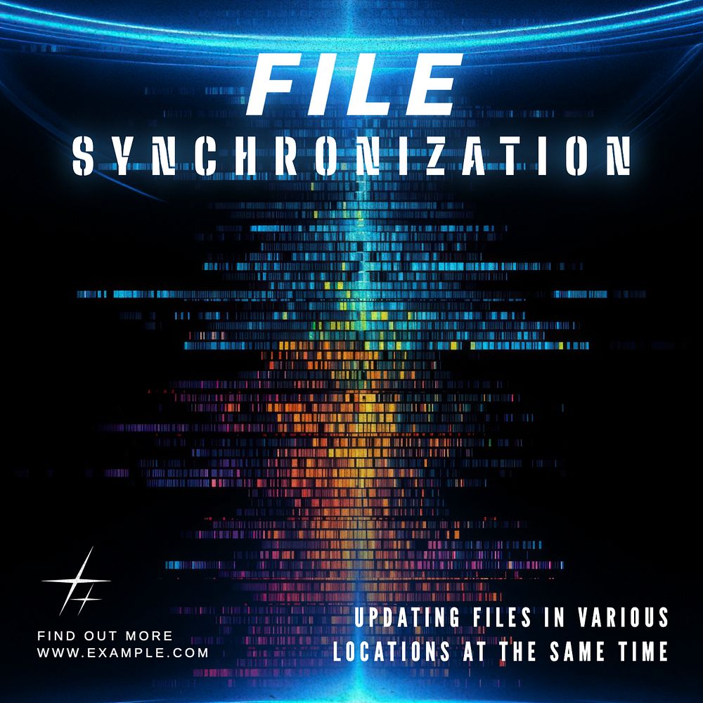 File synchronization Instagram post template | Premium Editable Template - rawpixel