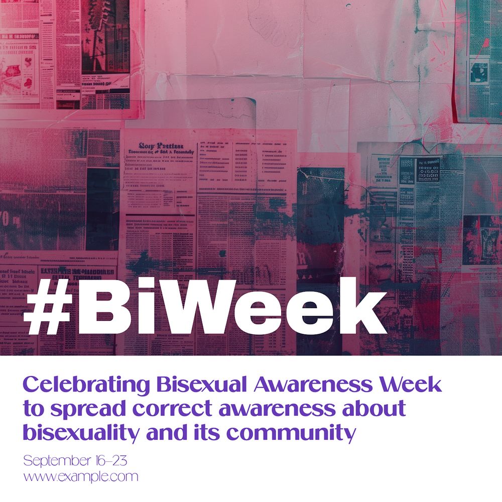 Bisexual awareness week Instagram post | Free Editable Template - rawpixel