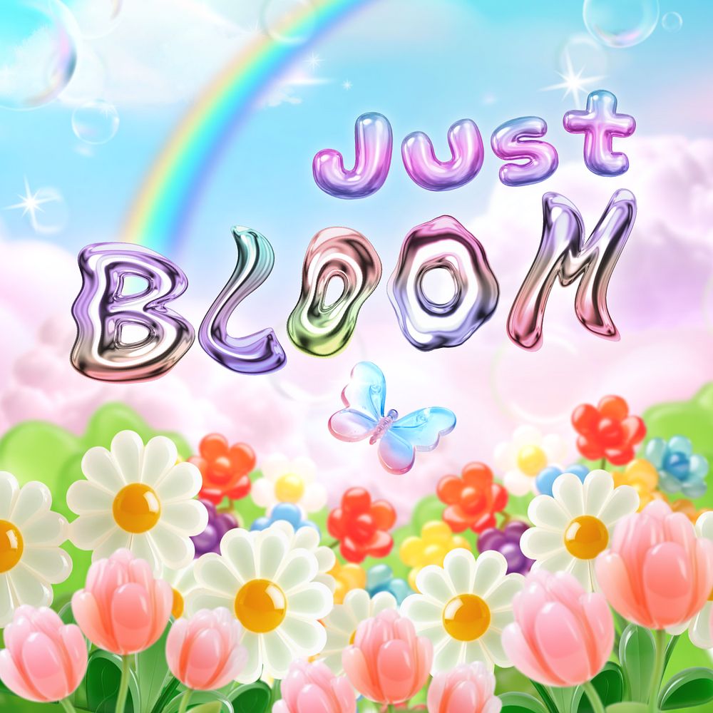 Bloom, positivity quote Instagram post | Premium Editable Template ...