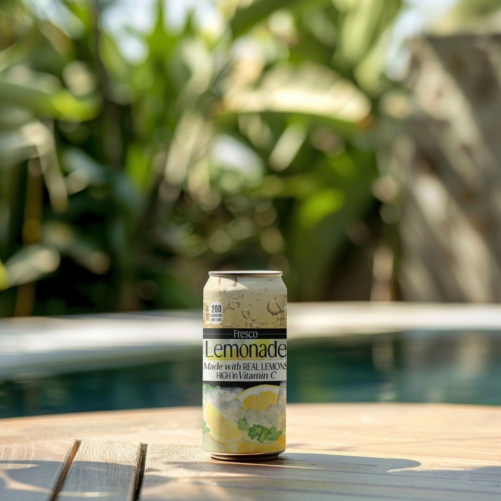 Refreshing lemonade can mockup | Premium Mockup Generator - rawpixel