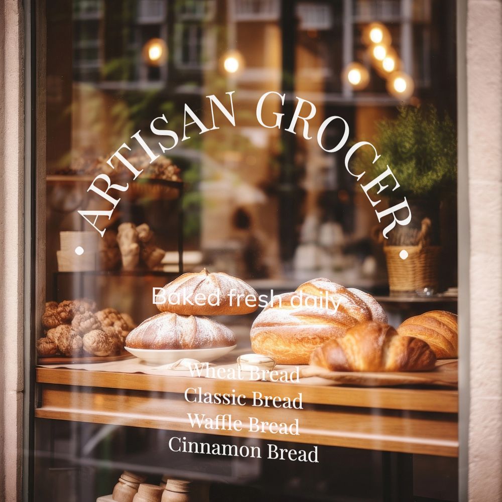 Editable artisan bakery storefront mockup | Premium Mockup Generator ...