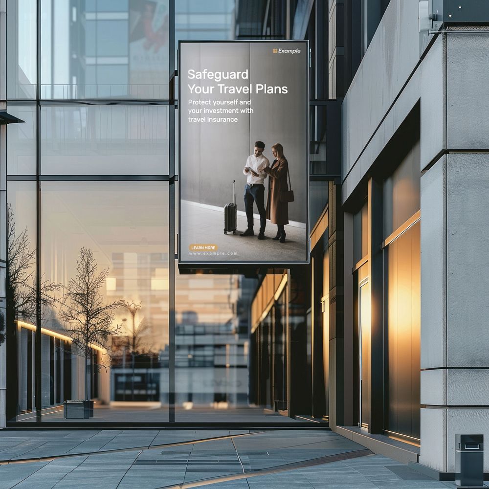 Editable modern travel insurance ad | Premium Mockup Generator - rawpixel