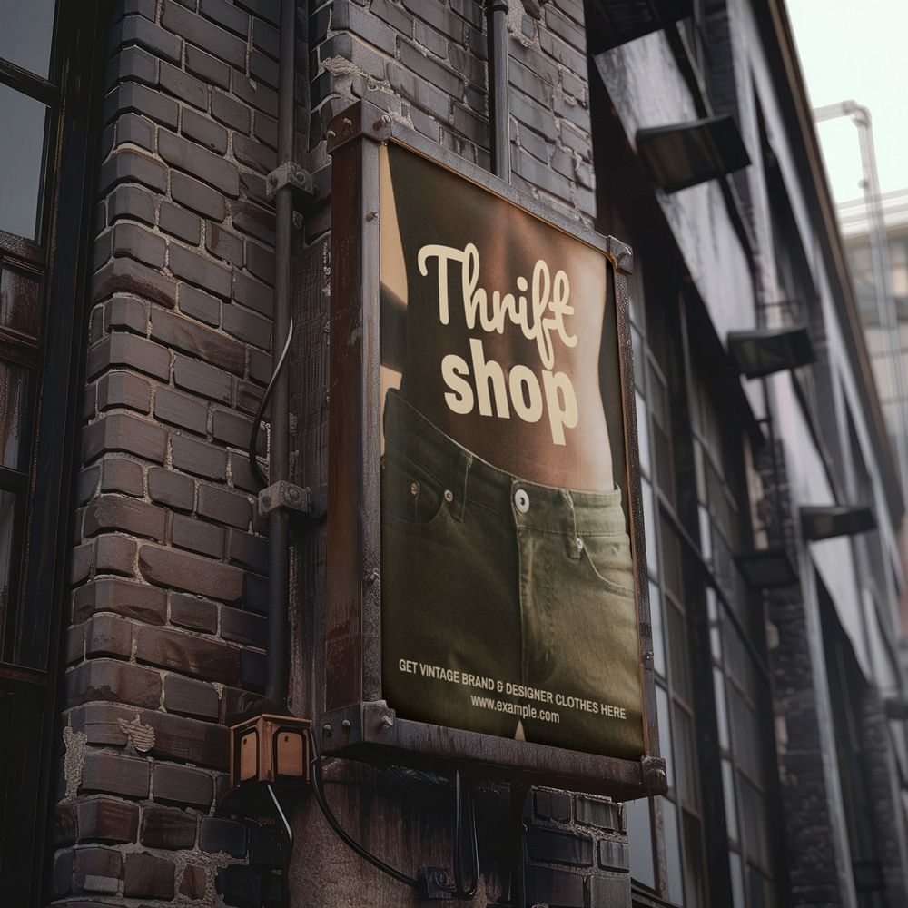 Editable urban thrift shop signage | Premium Mockup Generator - rawpixel