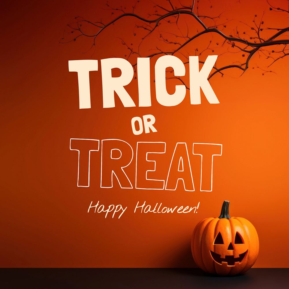 Trick or treat Facebook post | Premium Editable Template - rawpixel