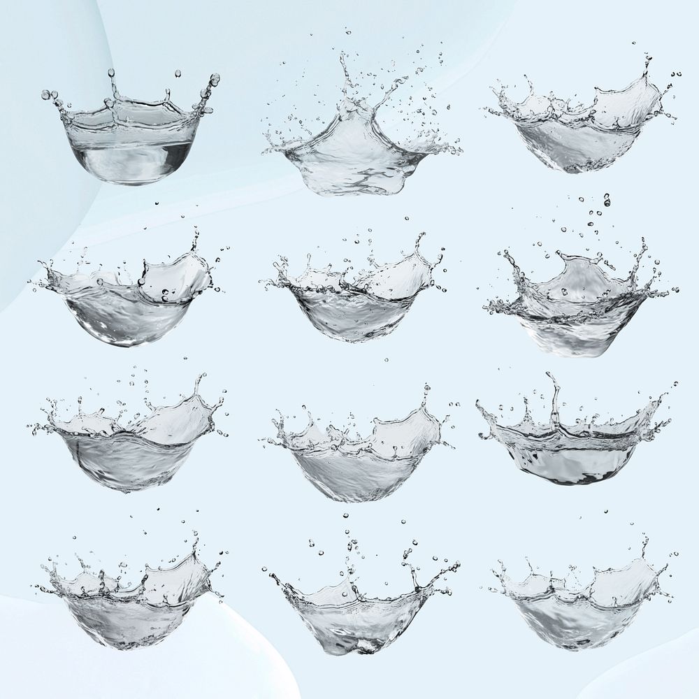 Water splash design element set, | Premium Editable Design - rawpixel