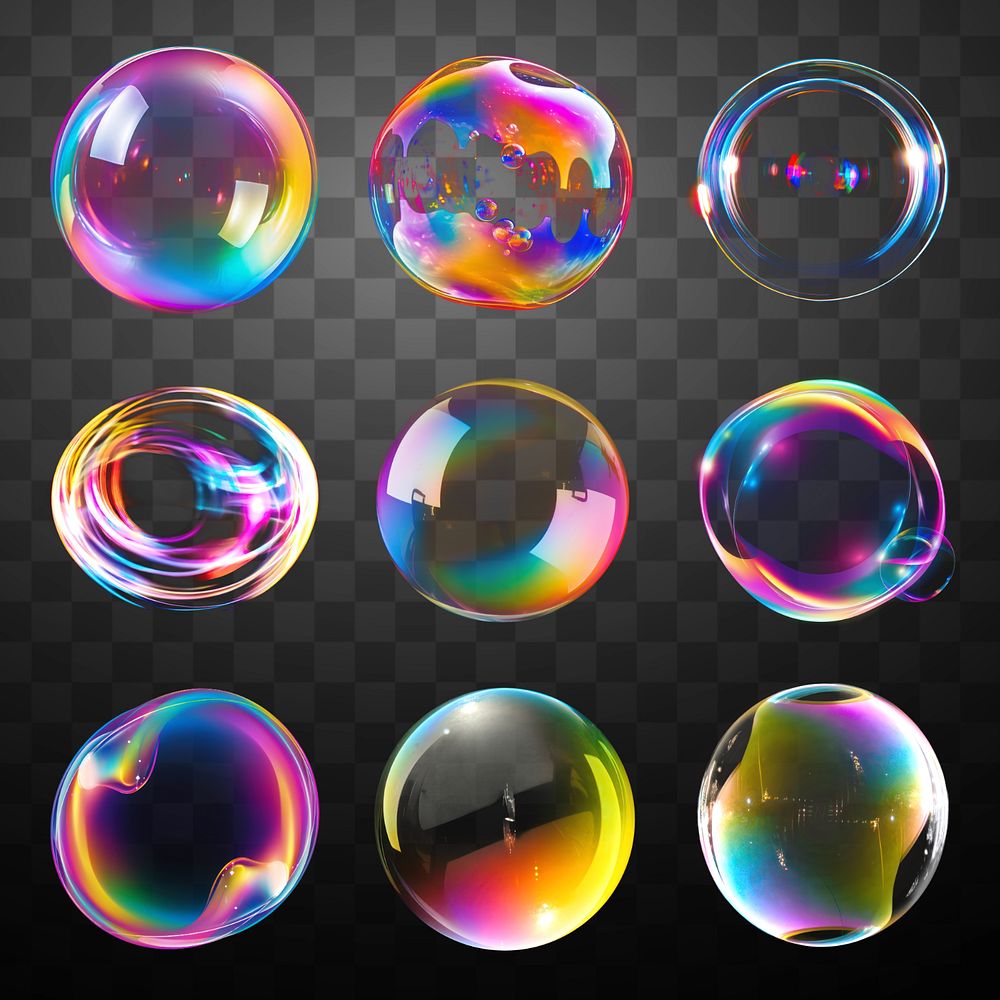 Bubble effect design element set, | Premium Editable Design - rawpixel