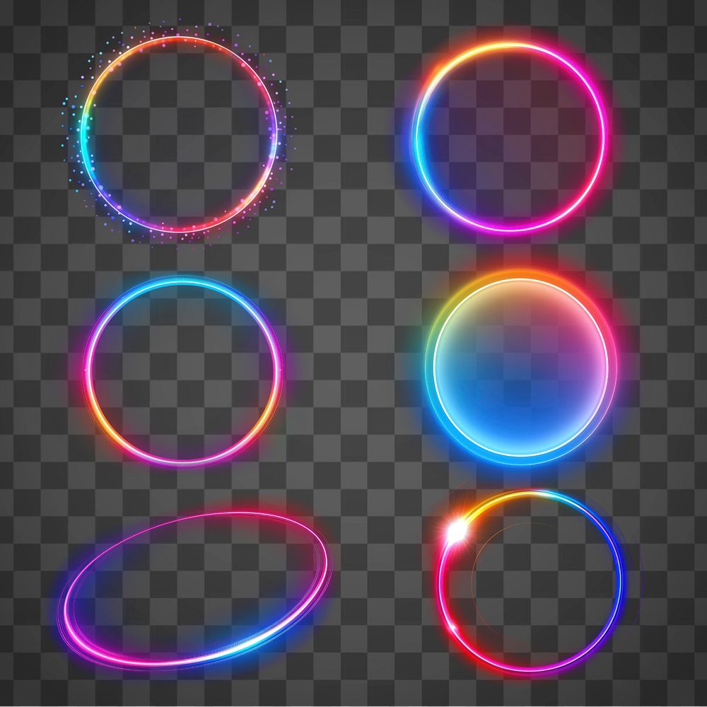 Rainbow neon light effects design | Premium Editable Design - rawpixel