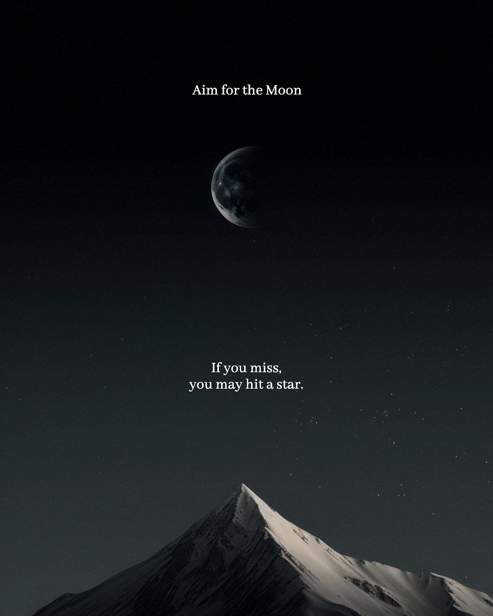 Aim moon quote, Instagram post | Premium Editable Template - rawpixel