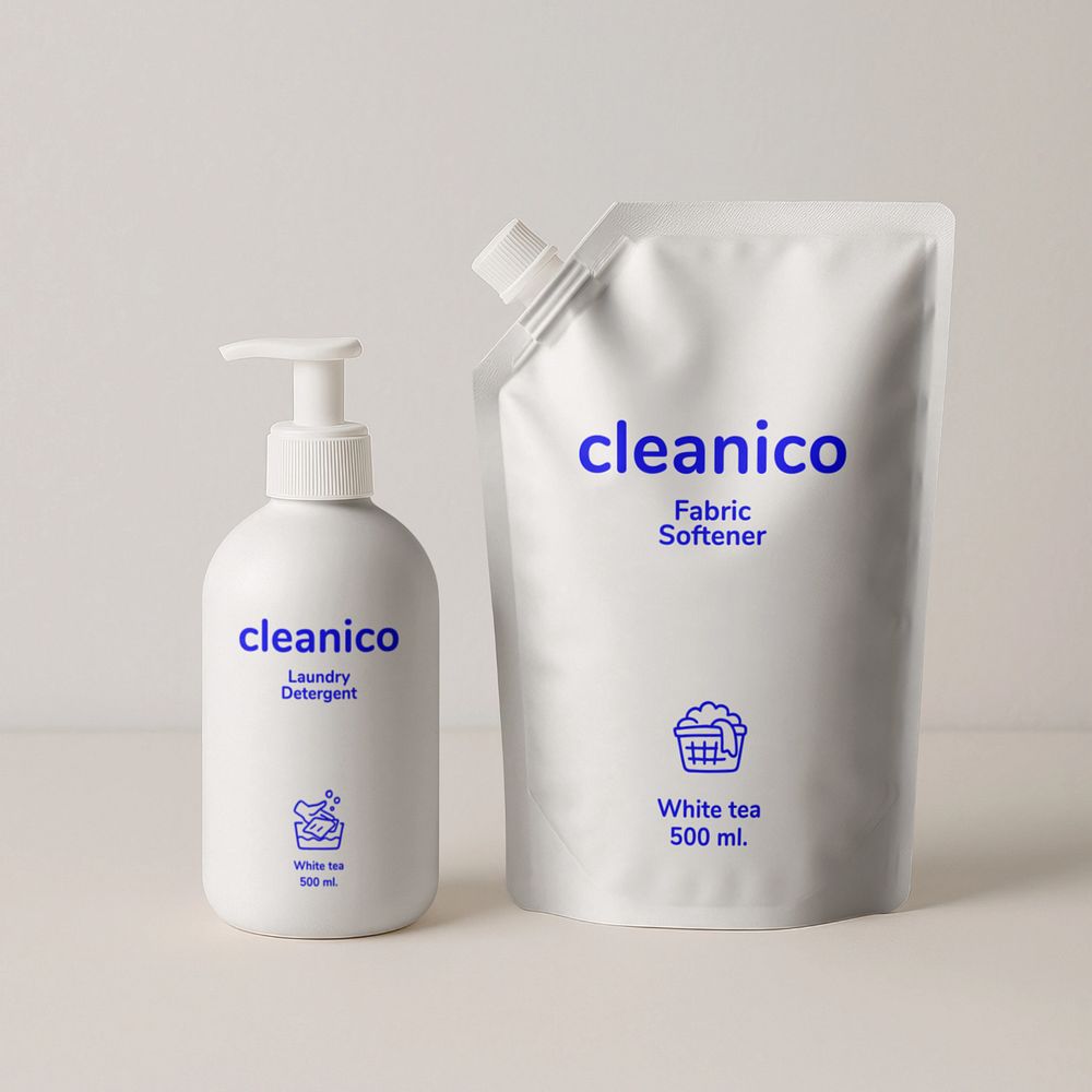 Minimalist laundry product packaging mockup | Premium Mockup Generator ...