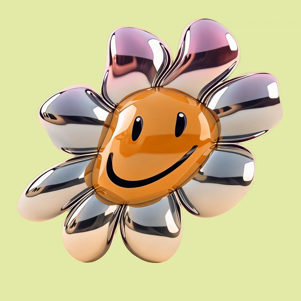 Reflective flower smiling face animation | Free Transparent Video ...