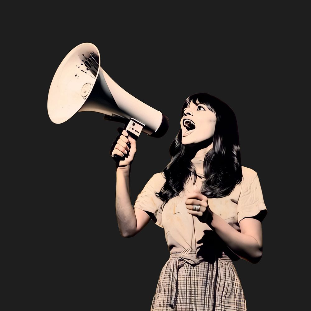 Woman shouting megaphone animation isolated | Free Transparent Video ...