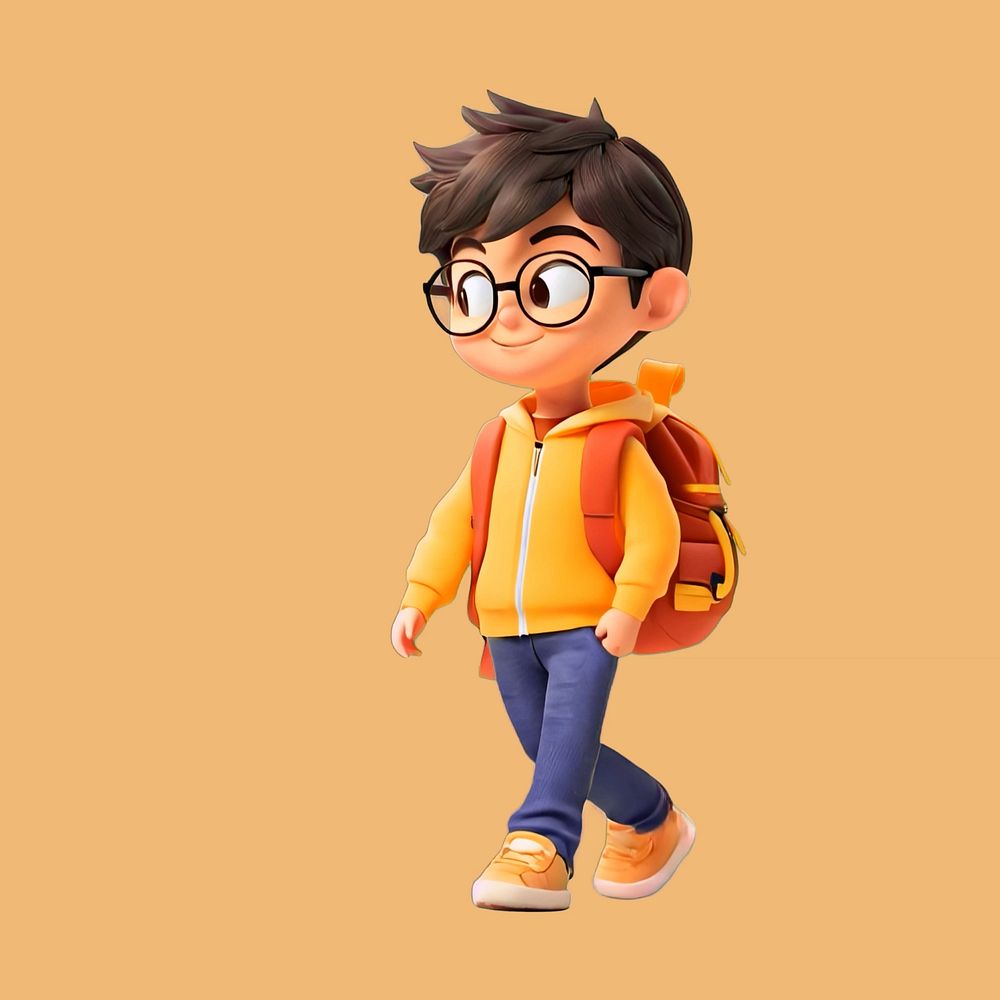 Cheerful cartoon boy walking animation | Free Transparent Video - rawpixel