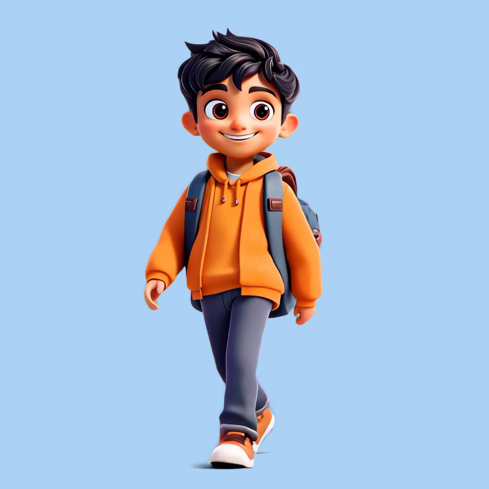 Cheerful cartoon boy walking animation | Free Transparent Video - rawpixel