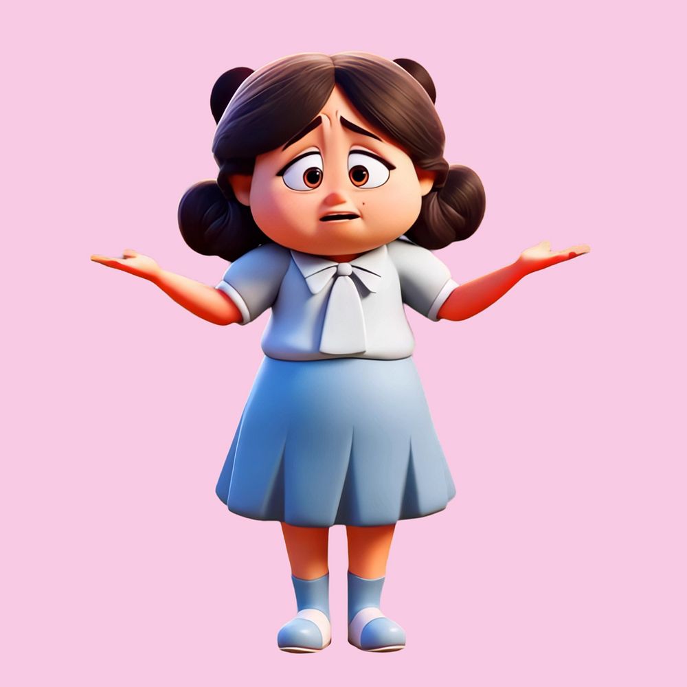 Confused cartoon girl shrugging animation | Free Transparent Video ...