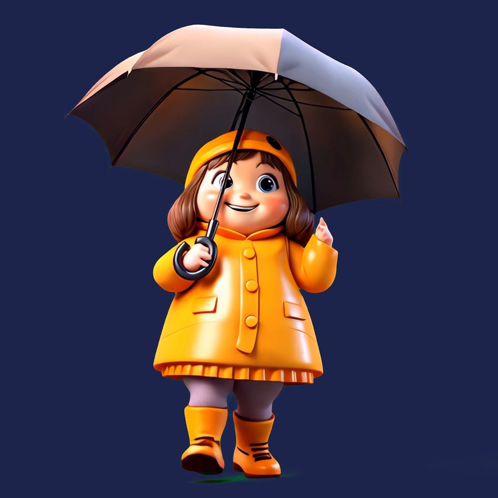 Child yellow raincoat smiling animation | Free Transparent Video - rawpixel
