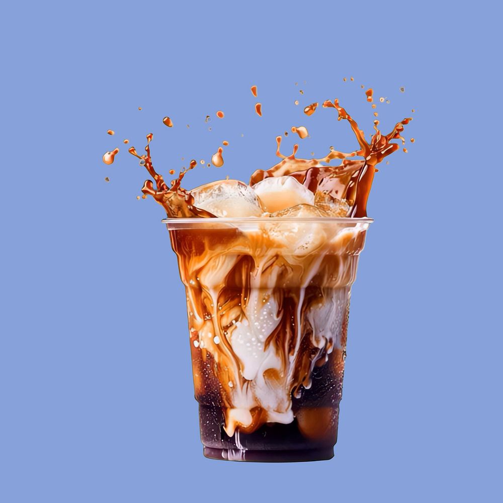 Iced coffee splash animated overlay | Free Transparent Video - rawpixel