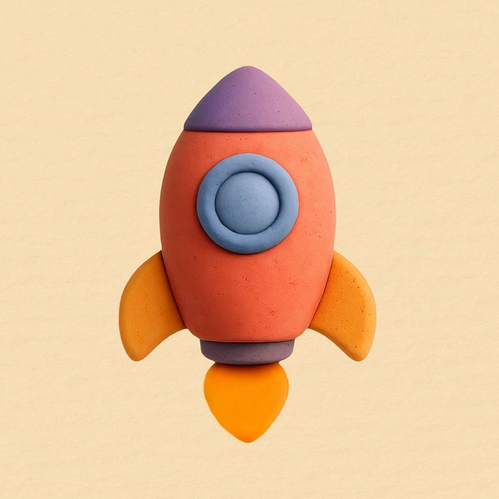 Colorful clay rocket ship animation | Free Transparent Video - rawpixel