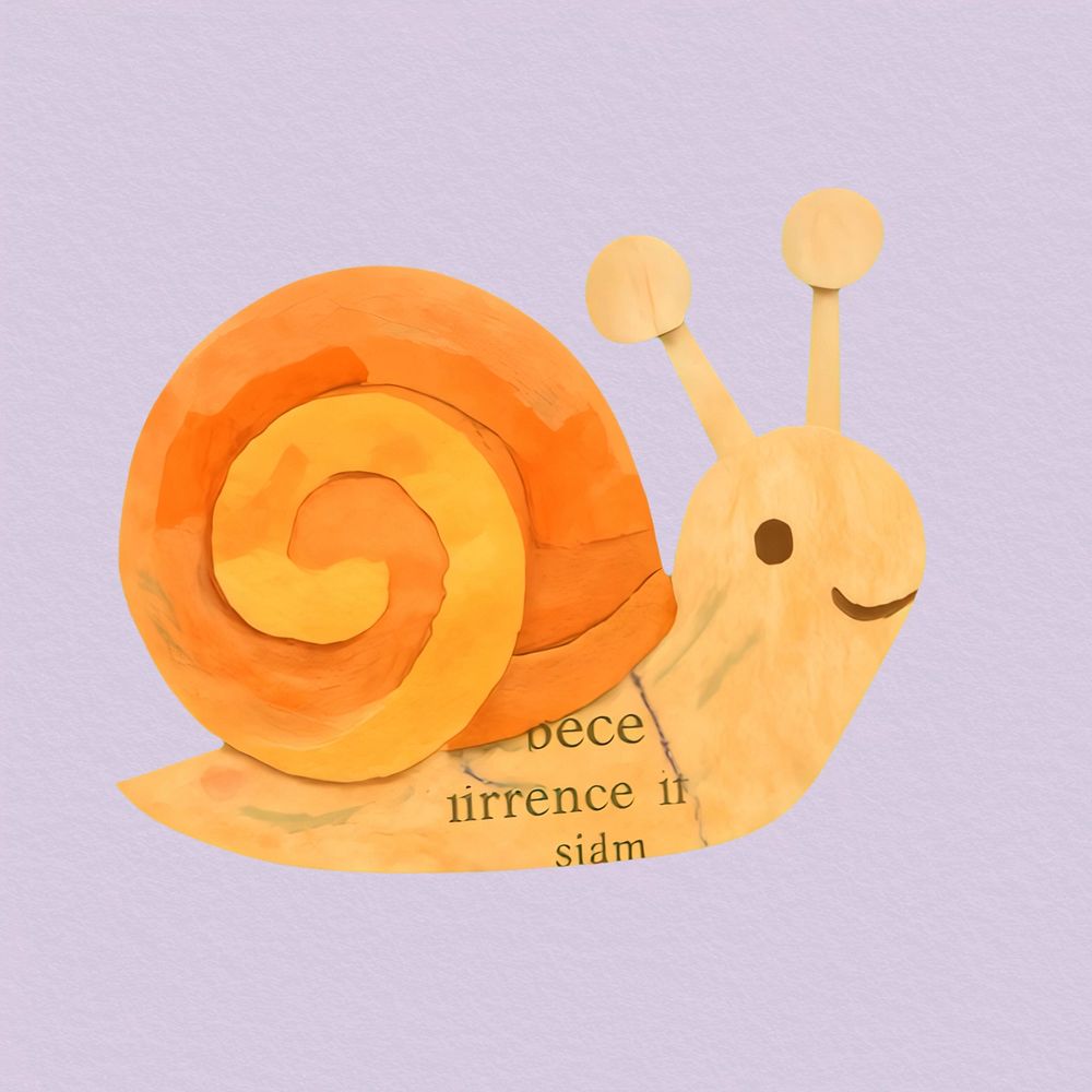 Whimsical snail collage art animation | Free Transparent Video - rawpixel