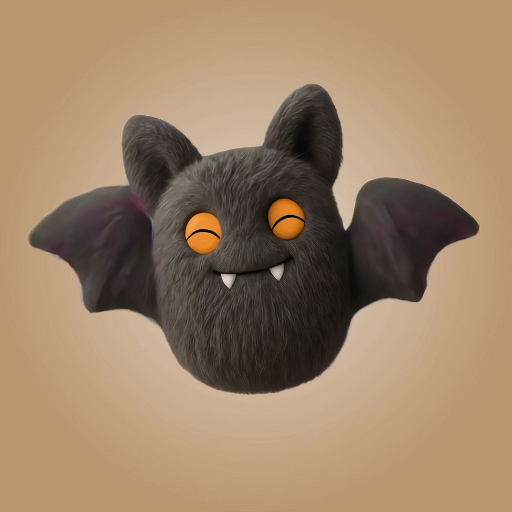 Cute fluffy bat illustration animation | Free Transparent Video - rawpixel