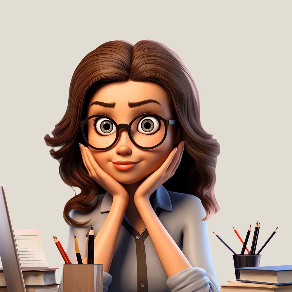 Animated thoughtful woman writer animation | Free Transparent Video ...