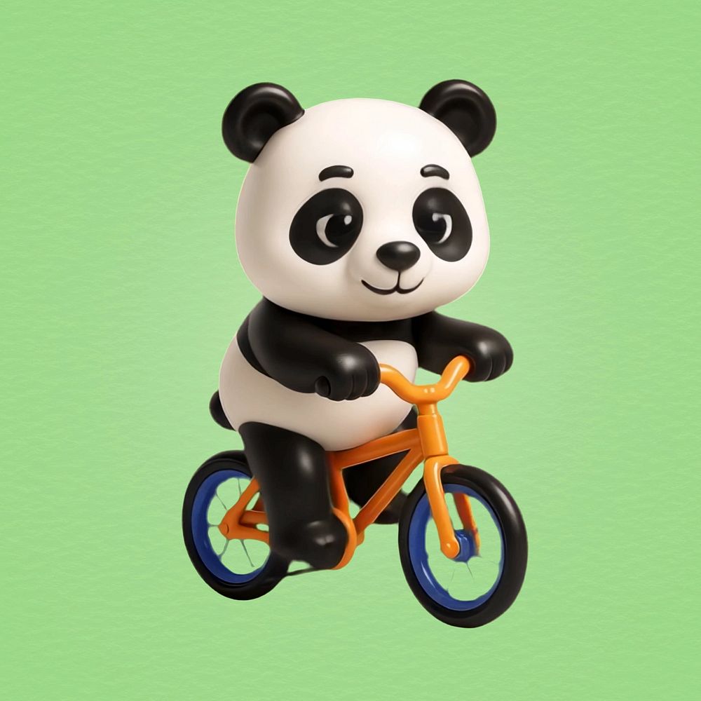 Cute panda riding bicycle toy | Free Transparent Video - rawpixel