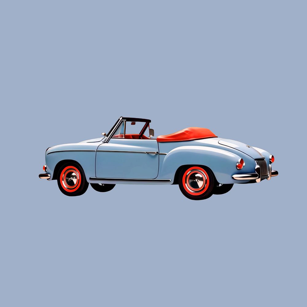 Vintage convertible car illustration animated | Free Transparent Video ...