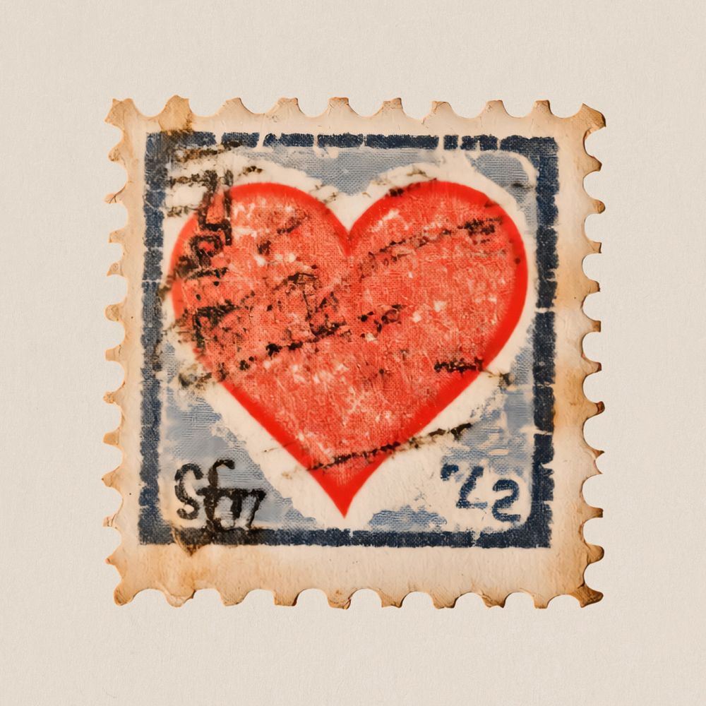 Vintage heart postage stamp animation | Free Transparent Video - rawpixel