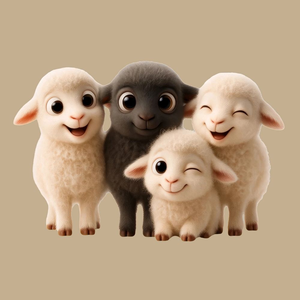 Adorable cartoon lambs smiling animation | Free Transparent Video ...