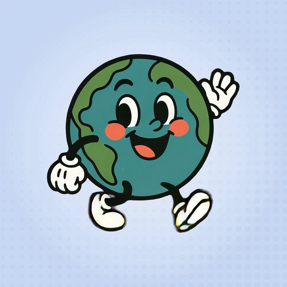 Smiling cartoon Earth character animation | Free Transparent Video ...