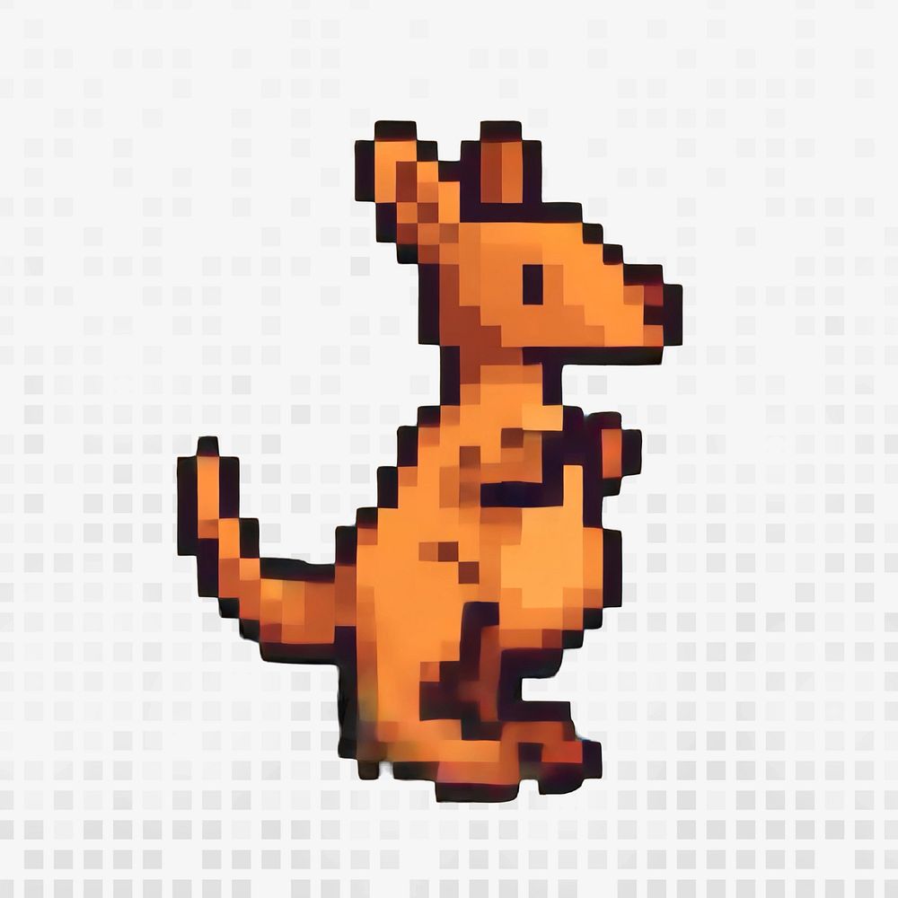 Pixelated kangaroo animation isolated asset | Free Transparent Video ...