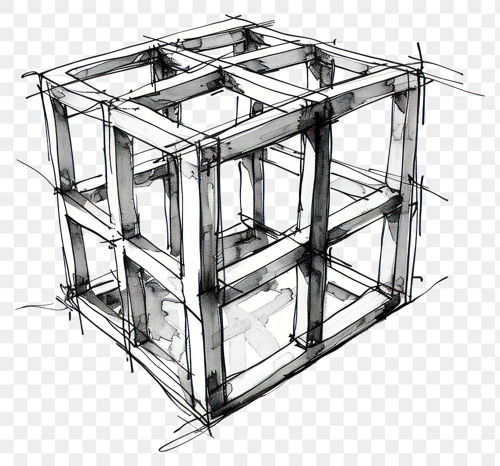 PNG Metal cube drawing illustrated | Free PNG - rawpixel