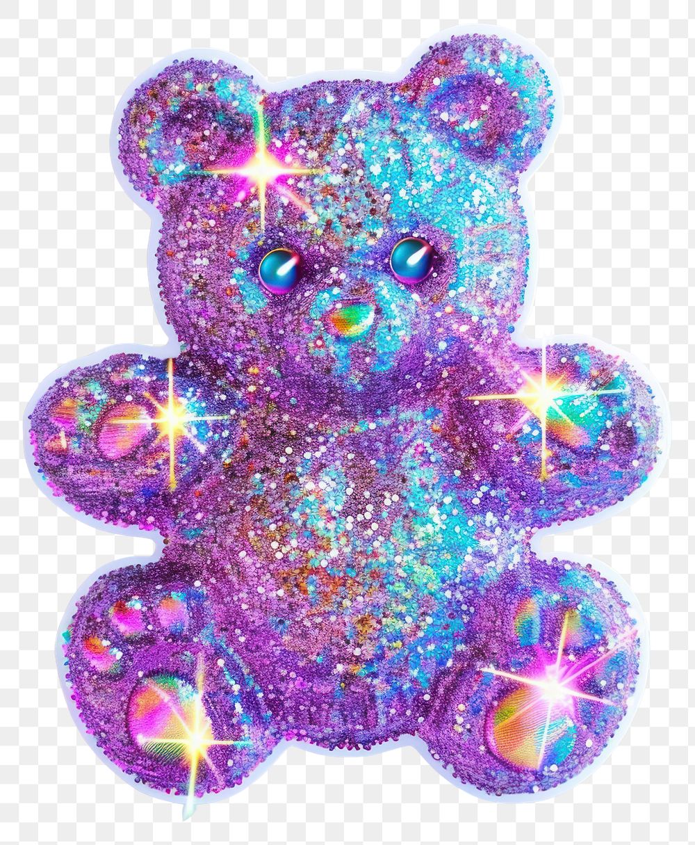 PNG Glitter bear flat sticker | Free PNG - rawpixel