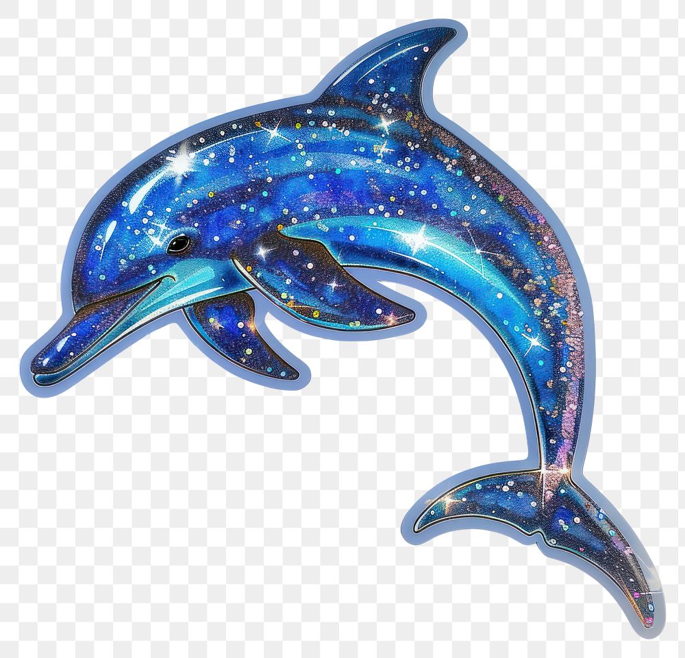 PNG Glitter dolphin flat sticker | Premium PNG - rawpixel