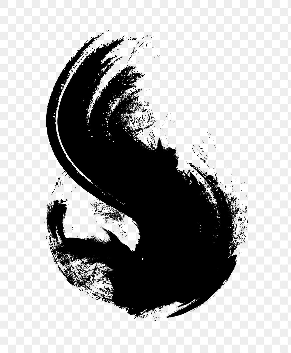 Black abstract png brush stroke | Free PNG - rawpixel
